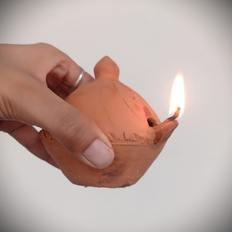 MP Terracotta Clay Magic Diya Lamp – Terracotta by Sachii