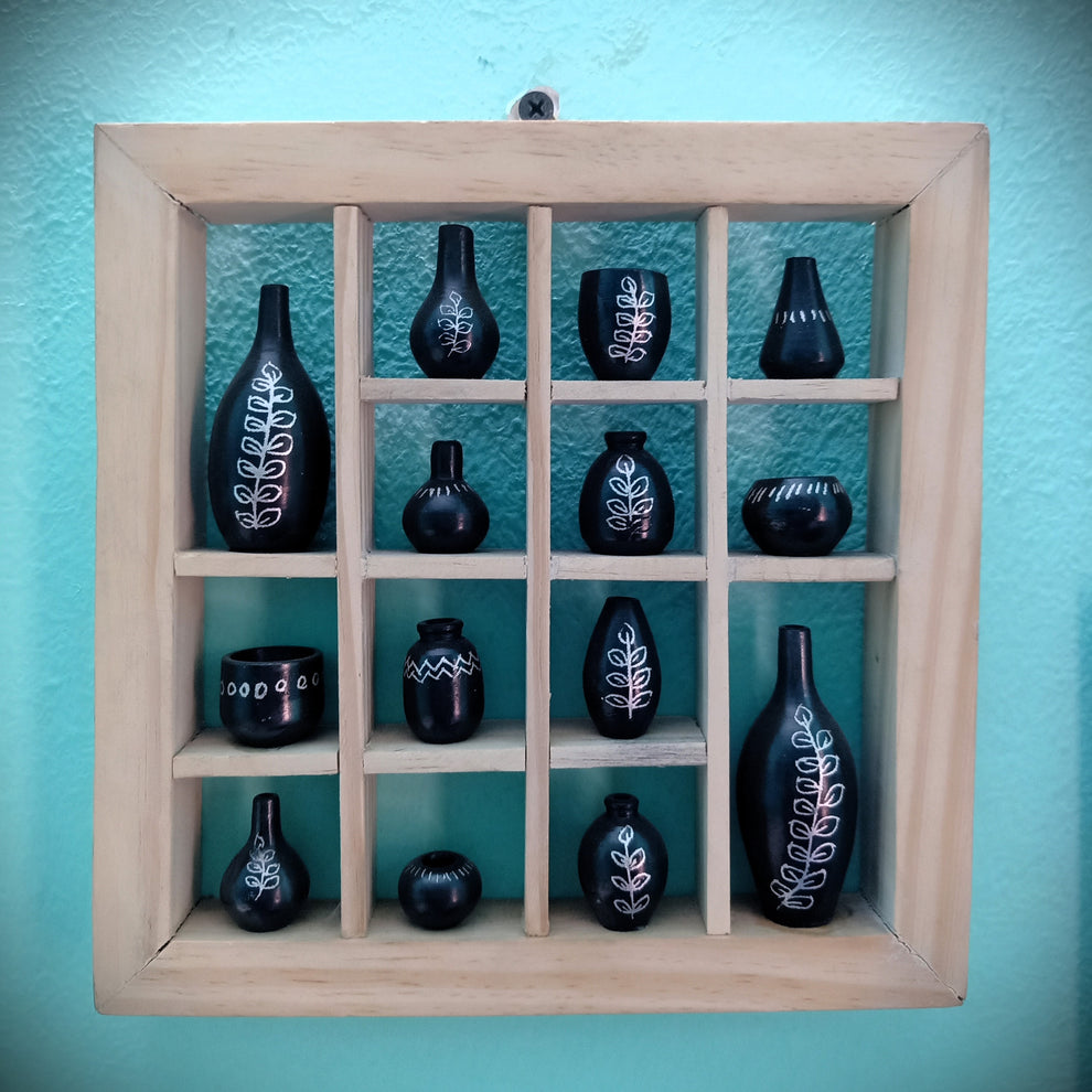 ODOP Nizamabad Black Pottery Craft Miniature Pots Frame Small ...