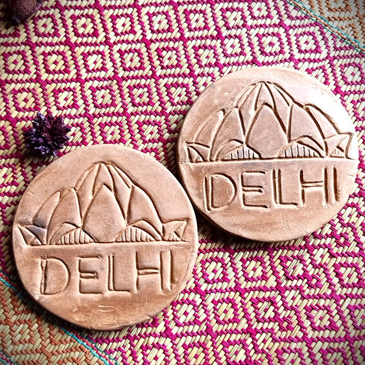 Handcrafted Terracotta Coasters Set of 2 – Terracotta by Sachii