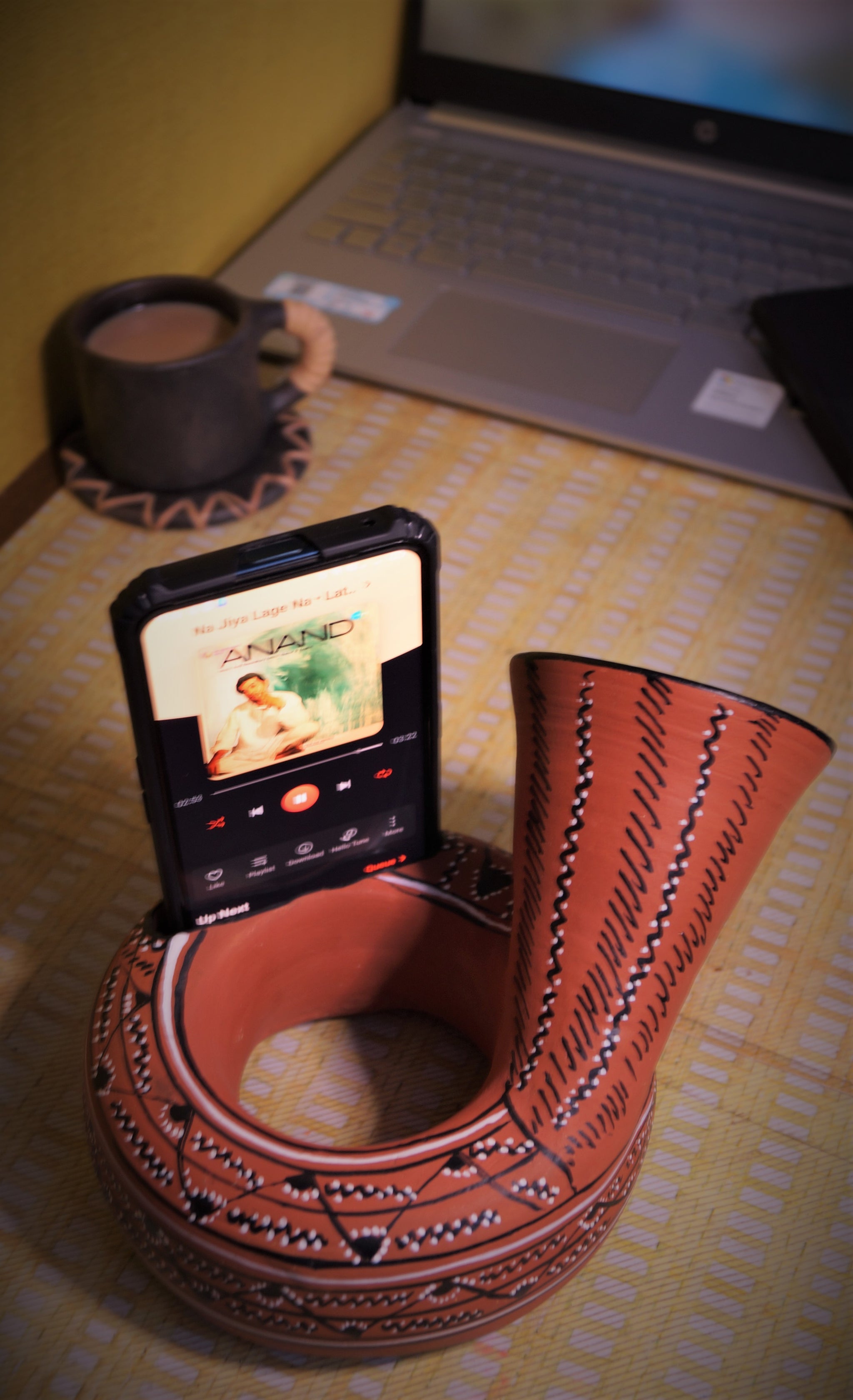 Kutch Painted Pottery Amplifier – Terracotta by Sachii