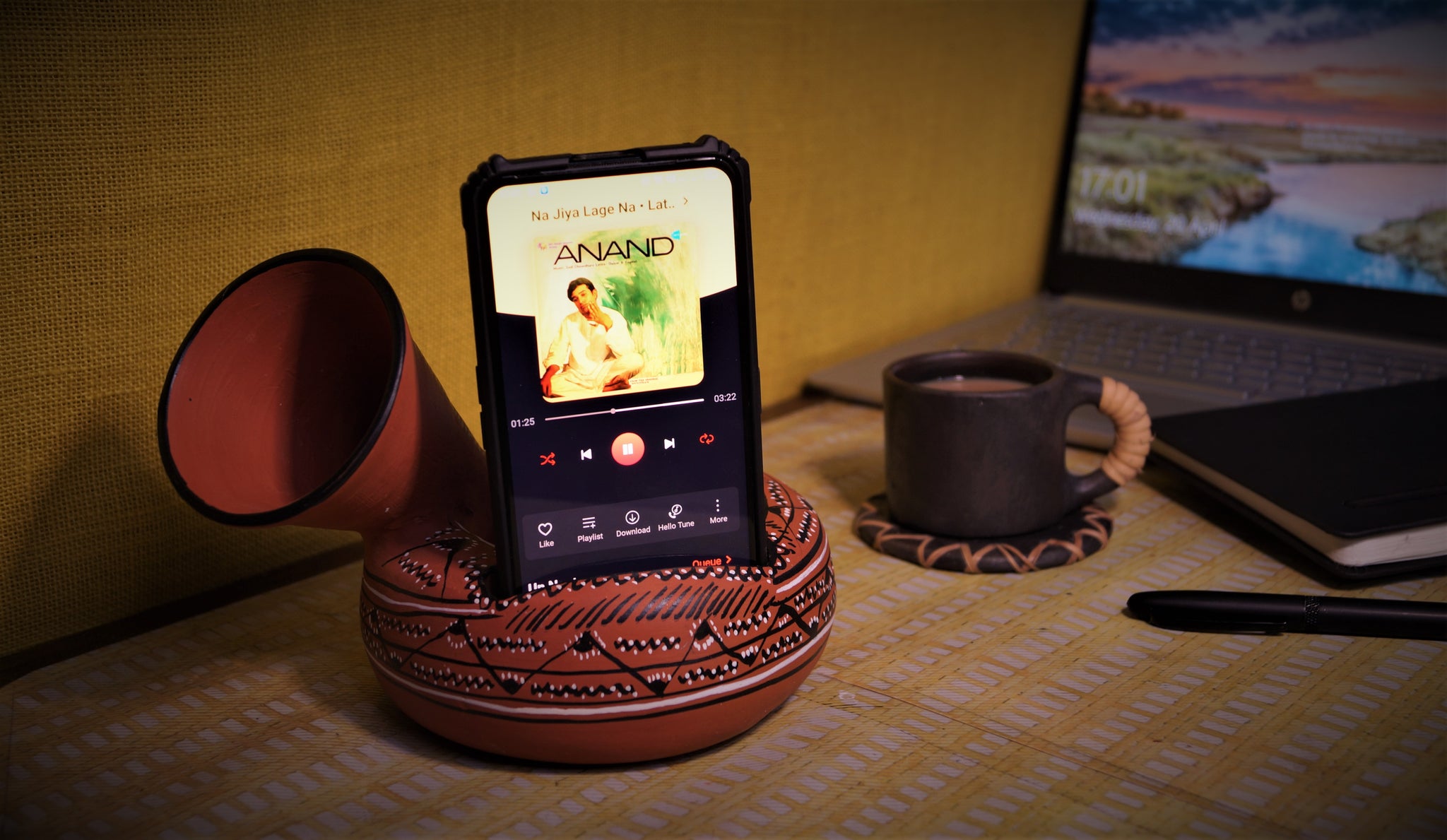 Kutch Painted Pottery Amplifier – Terracotta by Sachii