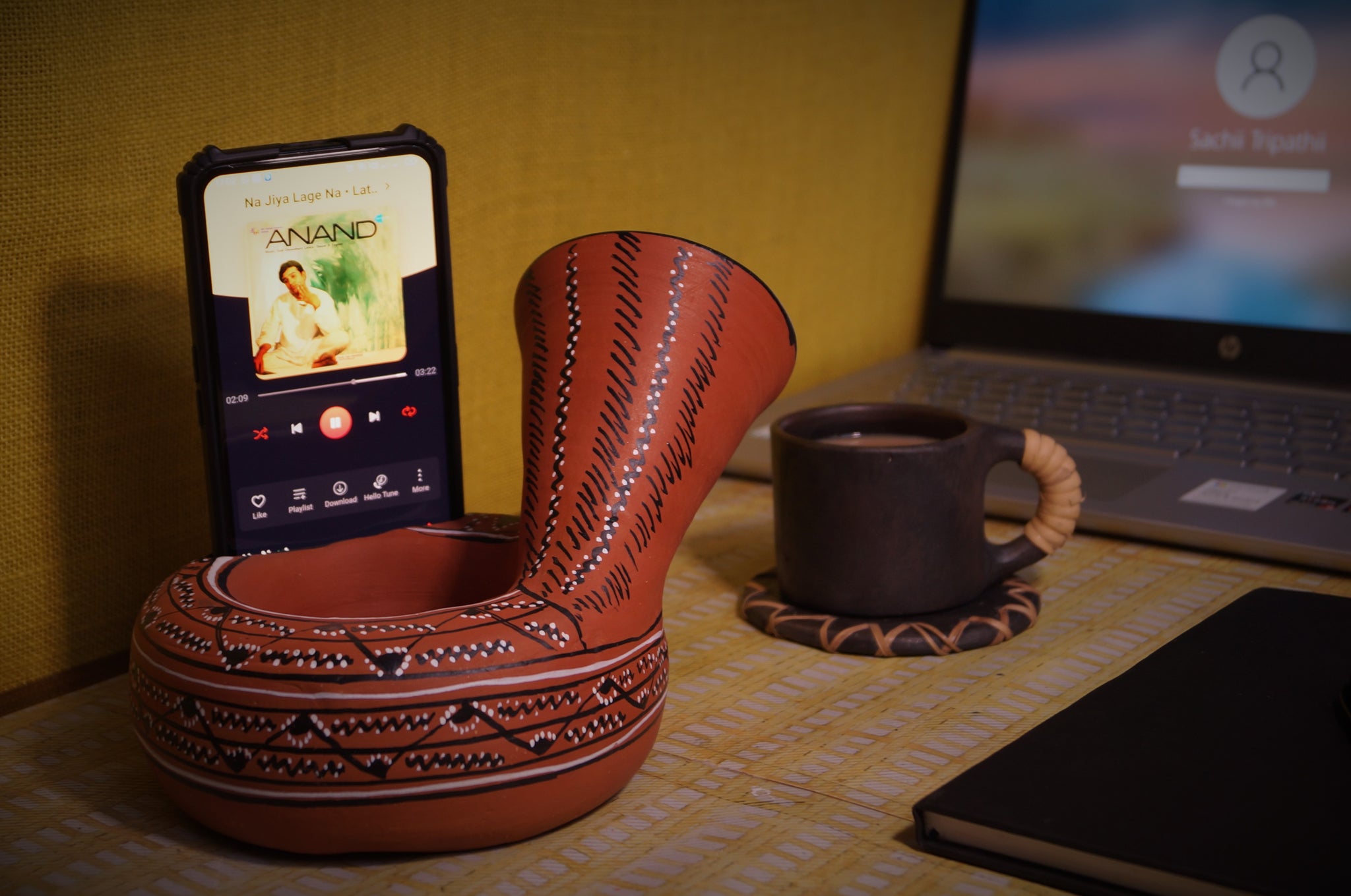 Kutch Painted Pottery Amplifier – Terracotta by Sachii