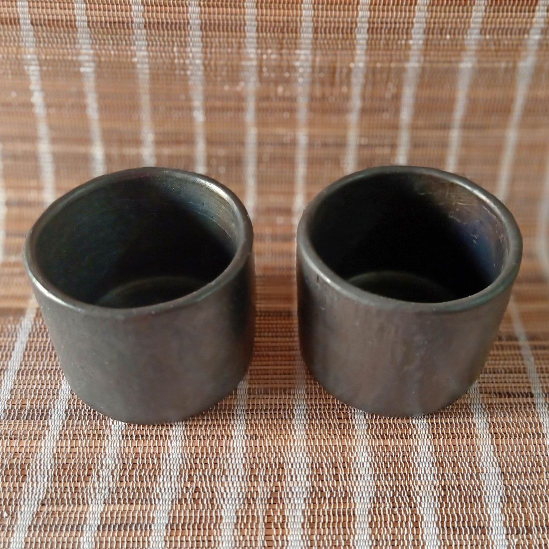 Longpi Black Pottery Tumblers Small Set of 2 – Terracotta by Sachii