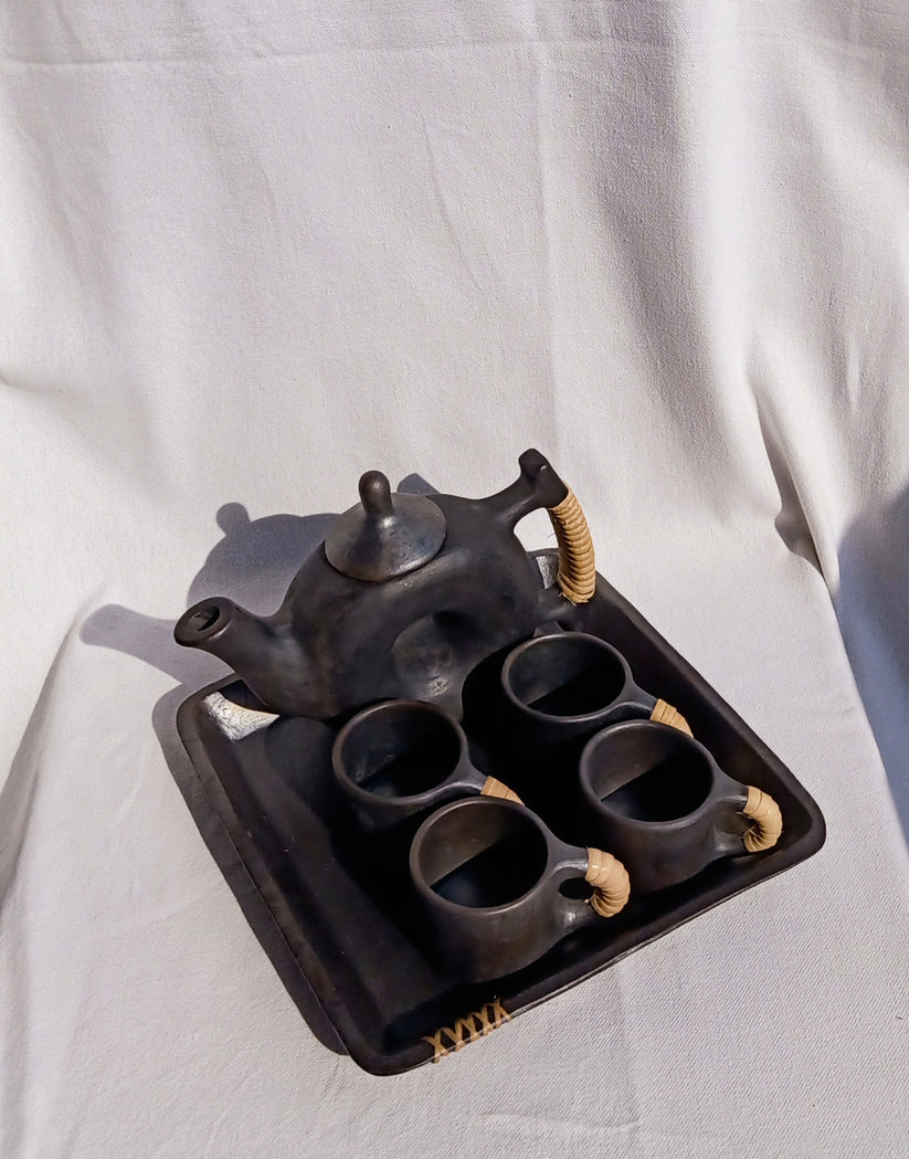 Longpi Black Pottery Tray Square – Terracotta by Sachii